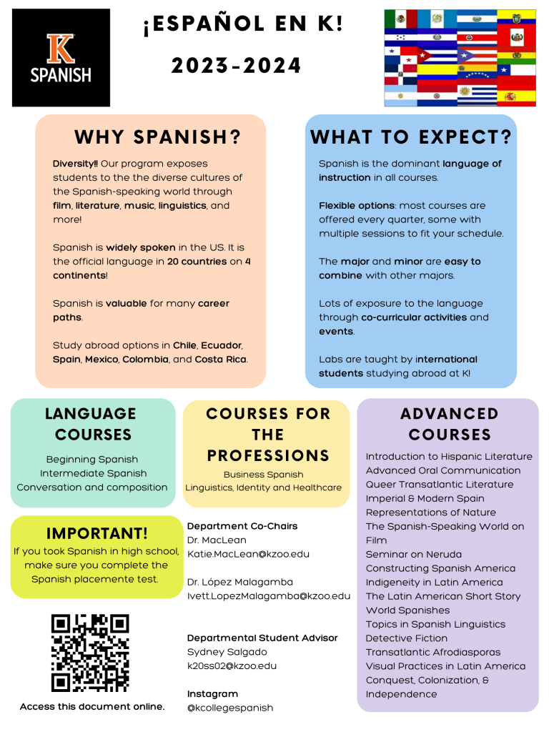 Programa 2023-2024 – Spanish Language and Literature | Kalamazoo College